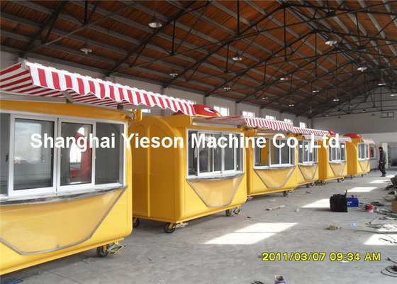 Crepe Mobile Food Carts With Canopy , Steel Food Vending Carts