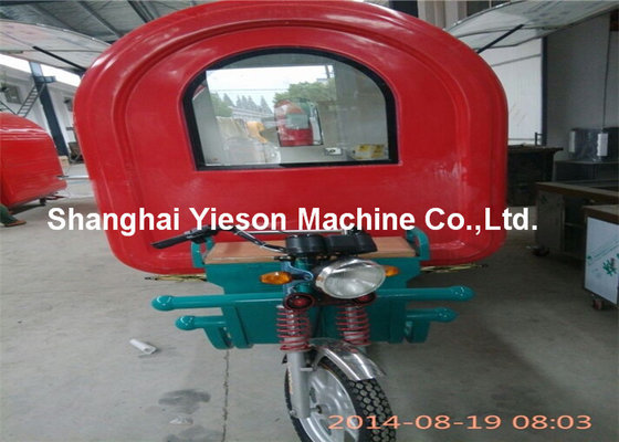 Red And Yellow Outdoor Fast Food Cart For Snaking Mobile Caravan