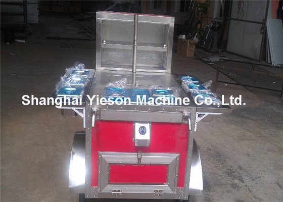 Red Mobile Food Trailer Snack Cart , Mobile Hot Dog Cart  Sandwich Panel