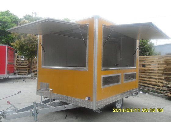 Mobile Hot Dog Cart Trailer With Single Axle Disc Brakes , Mobile Concession Trailers