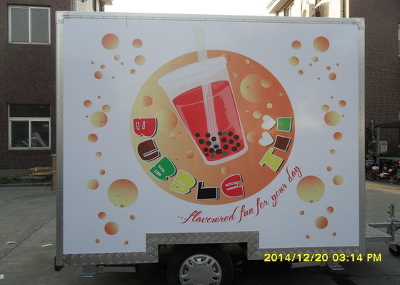 Square Model Mobile Food Kiosk With Signboards , Custom Concession Trailers 