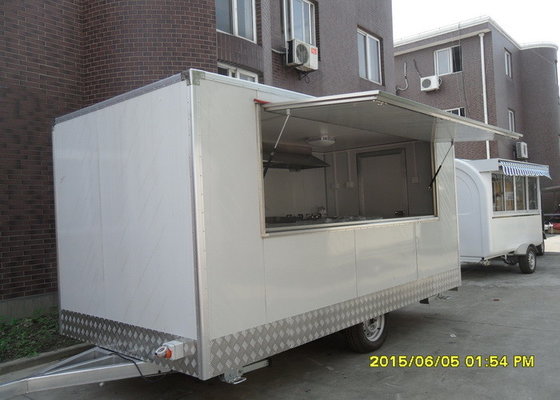 CE Certification White Food Service Trailer  Towable  With Big Serving Window