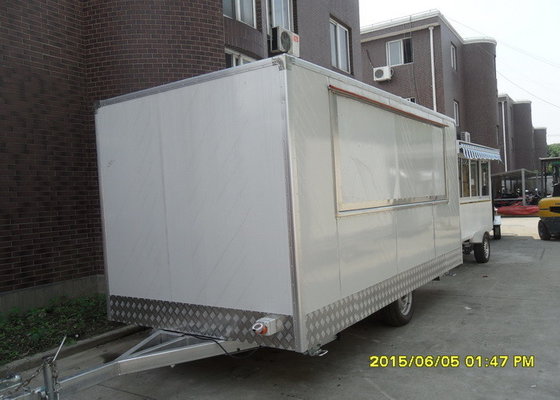 CE Certification White Food Service Trailer  Towable  With Big Serving Window