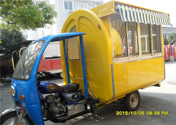 Yellow Mobile Food Cart  Street Food Trucks , Bbq Mobile Kitchen cart