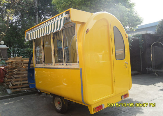 Yellow Mobile Food Cart  Street Food Trucks , Bbq Mobile Kitchen cart