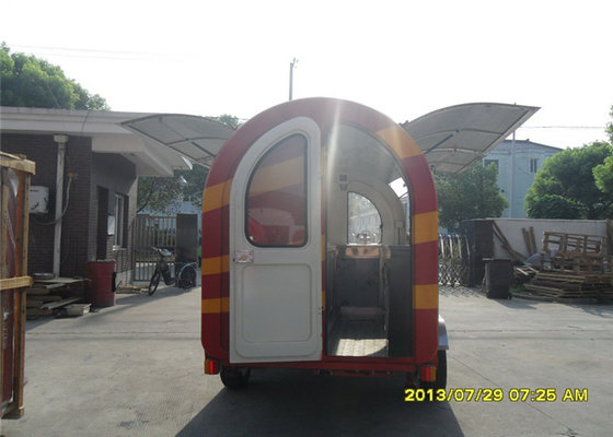 Fast Food / Ice Cream Street Food Cart  Mobile Catering Van Red And Yellow Striple