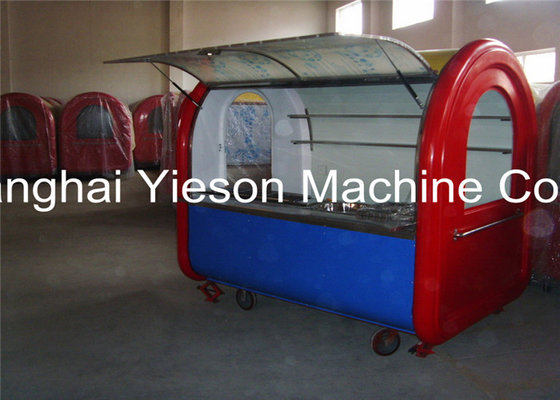 Mobile Food Carts Two-Layer Stainless Steel Shelves On Back Wall
