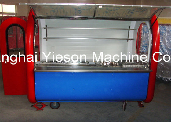 Mobile Food Carts Two-Layer Stainless Steel Shelves On Back Wall