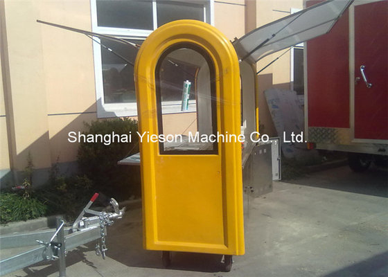 Customized Stainless Steel Hot Dog Cart Moving Towable Snack Fast Food Kiosk