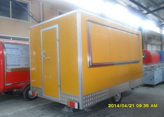 Fast Food Van Mobile Food Trailers With Glass Window and Awning