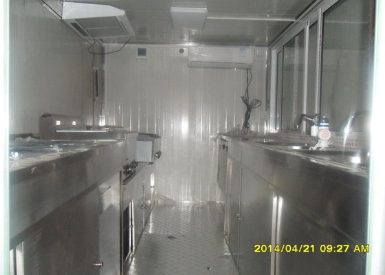 Fast Food Van Mobile Food Trailers With Glass Window and Awning