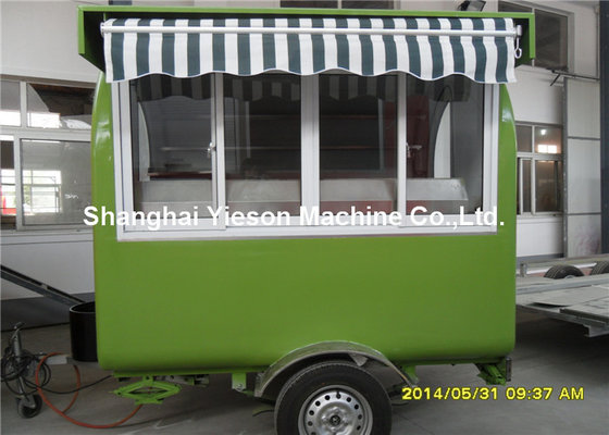 Hot Dog Food Truck Mobile Cooking Trailers Dark Green With Gas Equipments