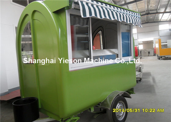 Hot Dog Food Truck Mobile Cooking Trailers Dark Green With Gas Equipments