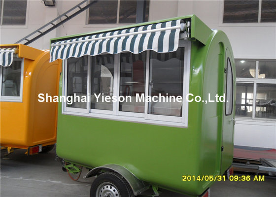 Hot Dog Food Truck Mobile Cooking Trailers Dark Green With Gas Equipments