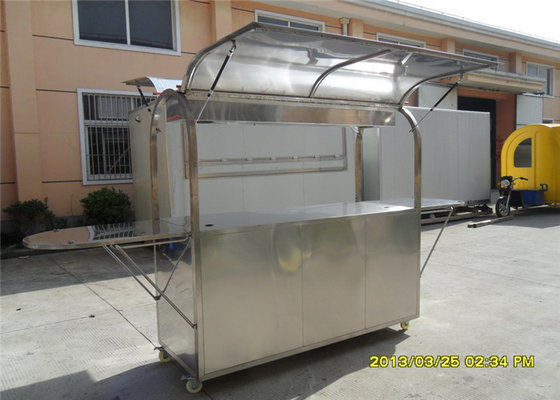 Outside Portable Coffee Cart Mobile Coffee Van Stainless Steel Color