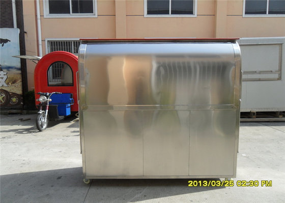 Food Grade 304 Stainless Steel Coffee Cart Mobile Stainless Steel Food Kiosk
