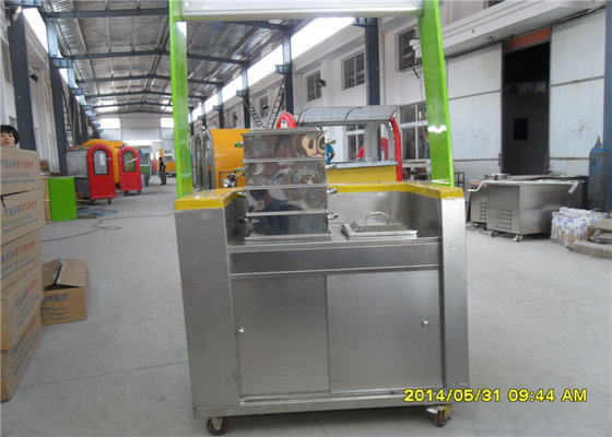 Yellow And Green Mobile Food Carts Stainless Steel Material