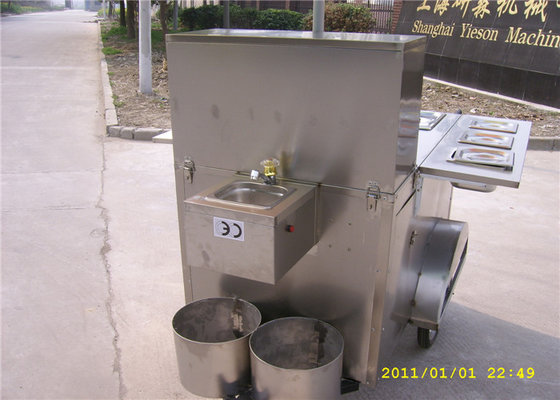 Stainless Steel Hot Dog Cart , Street Food Trailer / Mobile Kitchen Trailer