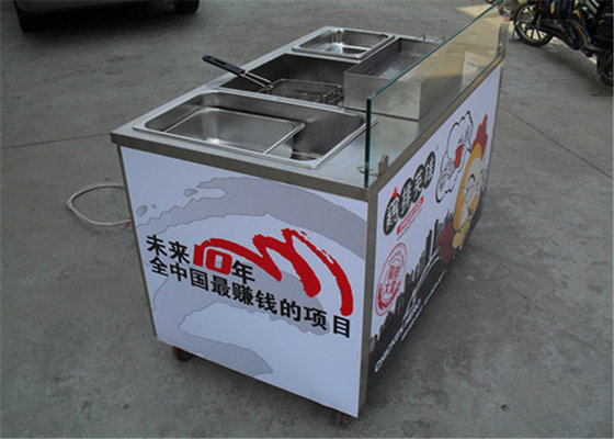 CE Stainless Steel Food Cart / Fast Food Cart / Mobile Fry Cart For Chicken