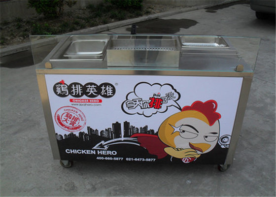 CE Stainless Steel Food Cart / Fast Food Cart / Mobile Fry Cart For Chicken