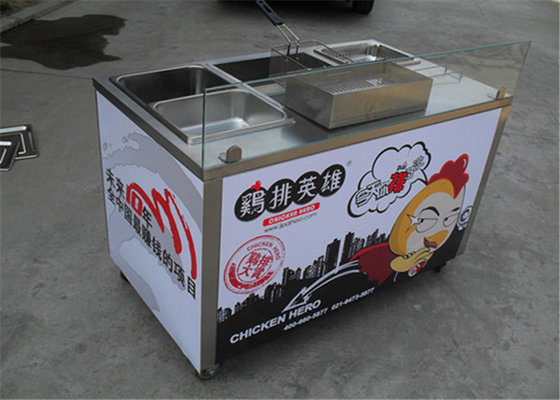 Humburger Mobile Food Kiosk , Food Mobile Carts Large Fryer