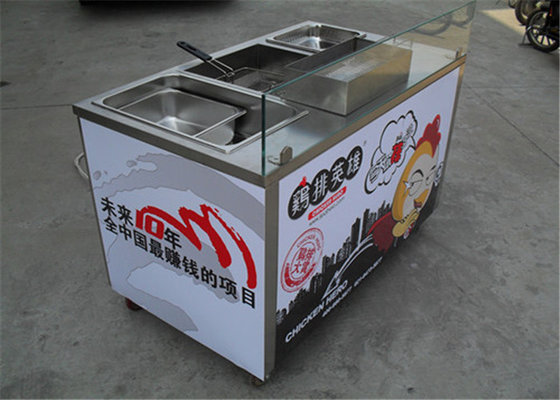 Humburger Mobile Food Kiosk , Food Mobile Carts Large Fryer