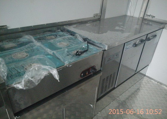Square Shaped Ice Cream Cart Trailer Catering Van Rental 3.9M Length