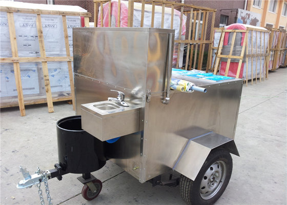 Stainless Steel Food Cart , Fast Food Mobile Cart Food Trailer