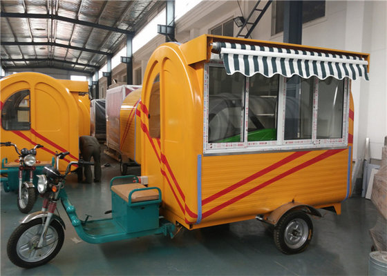 Stainless steel Tricycle Food Cart  For Frying Ice Cream , Mobile Ice Cream Truck cart