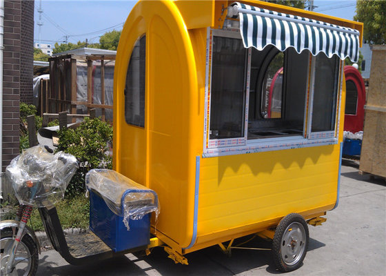 Strong Steel Tricycle Food Cart , Fast Food Mobile Catering Cart