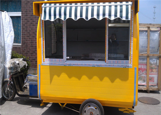 Strong Steel Tricycle Food Cart , Fast Food Mobile Catering Cart