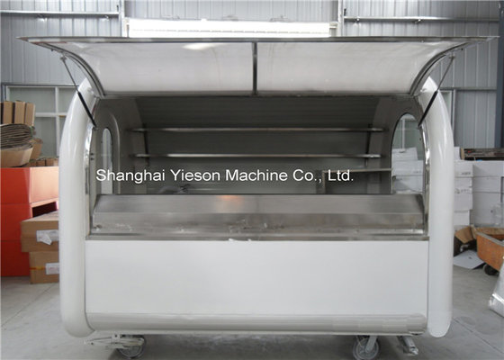 Fiberglass Mobile Catering Trailers With Canopy , Food Vending Carts