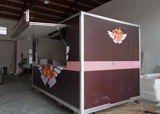 Snack Food Shop Mobile Catering Vans With Customized Sticker