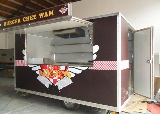 Snack Food Shop Mobile Catering Vans With Customized Sticker