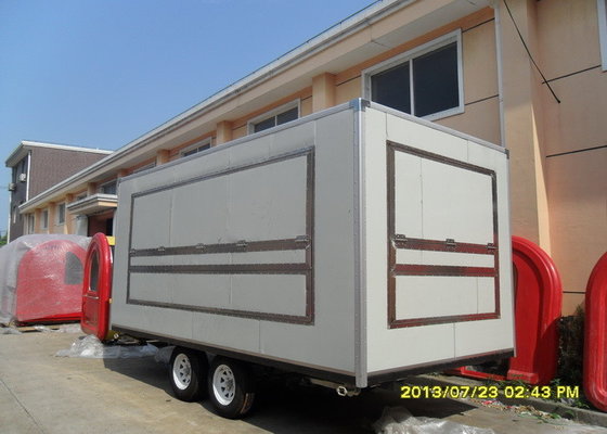 Fashionable Mobile Kitchen Trailer Hire Catering Van With Custom Poster Board