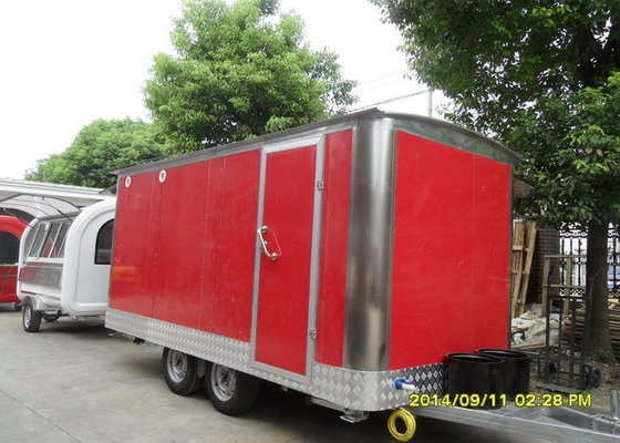 Food Truck Hamburger Unusual Catering Vans Stainless Steel With Glass Window Canopy