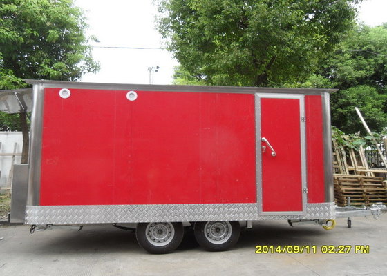 Food Truck Hamburger Unusual Catering Vans Stainless Steel With Glass Window Canopy