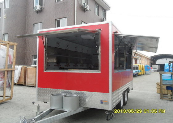 Mobile Fast Food Caravan Food Catering Van With Disc Brakes Double Axle