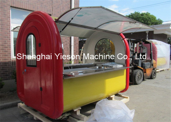 Stainless Steel Food Cart Push Bar Street Vending Kiosk On Four Small Wheels