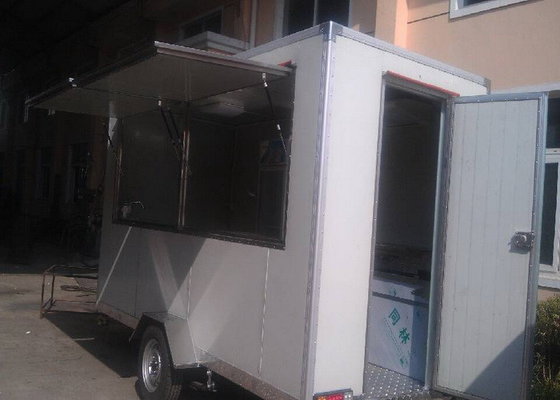 Snack Food Kiosk Mobile Fast Food Trailer With Wheels On Outside