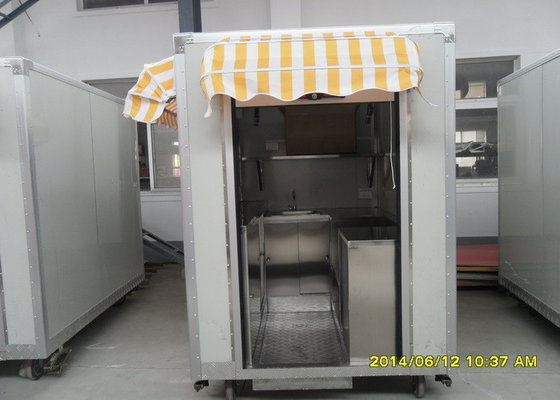 Outdoor Coffee Kiosk Street Coffee van With Colorful Awning