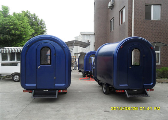 Dark Blue Strong Steel Motorcycle Food Cart Catering Vans For Events