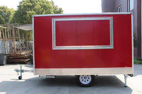 Commercial Square Shape Mobile Food Trailers With Single Axle