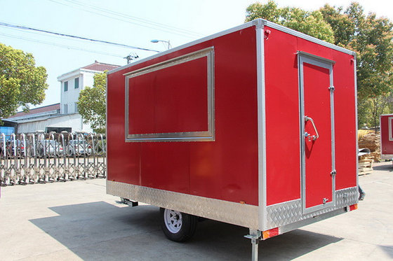 Commercial Square Shape Mobile Food Trailers With Single Axle