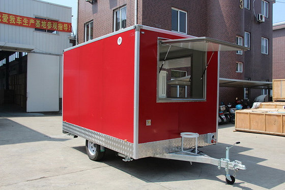 Commercial Square Shape Mobile Food Trailers With Single Axle