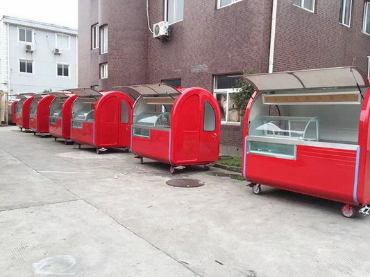 Stainless Steel Vending Carts Mobile Food Kiosk With Customized Lighting Box