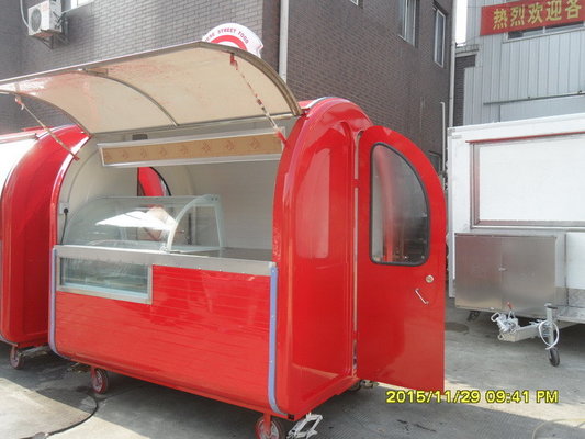 Stainless Steel Vending Carts Mobile Food Kiosk With Customized Lighting Box