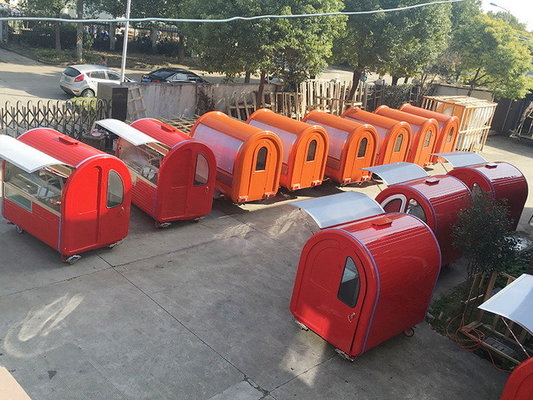 Round Shape Strong Stainless Steel Mobile Food Cart With Wheels