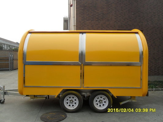 Stainless Steel Mobile Food Trailers Catering Trailer Van With Fridge Equipped