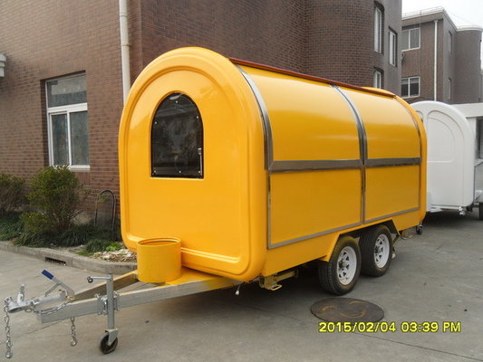 Stainless Steel Mobile Food Trailers Catering Trailer Van With Fridge Equipped